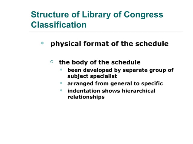 The Library of Congress Classification | PPT | Science