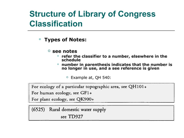 The Library of Congress Classification | PPT | Science