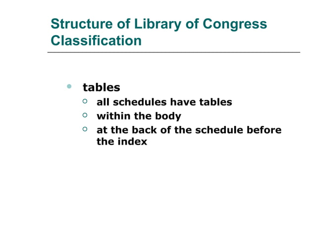 The Library of Congress Classification | PPT | Science