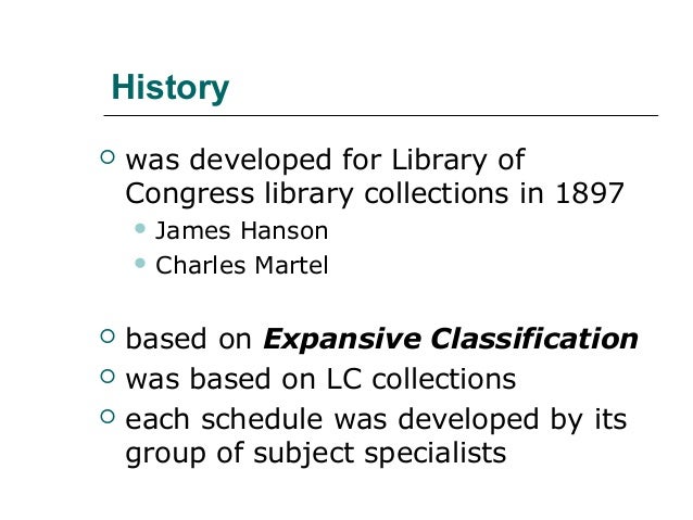 The Library of Congress Classification