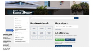 E-LEARN: The Evans Library Website revision 2024 | PPTX