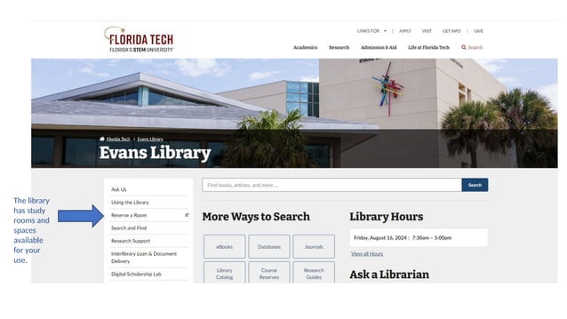 E-LEARN: The Evans Library Website revision 2024 | PPTX