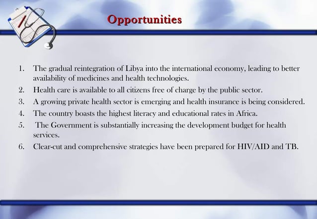 An Overview and a SWOT Analysis of The Libyan National Health System | PPT | Infectious Diseases ...