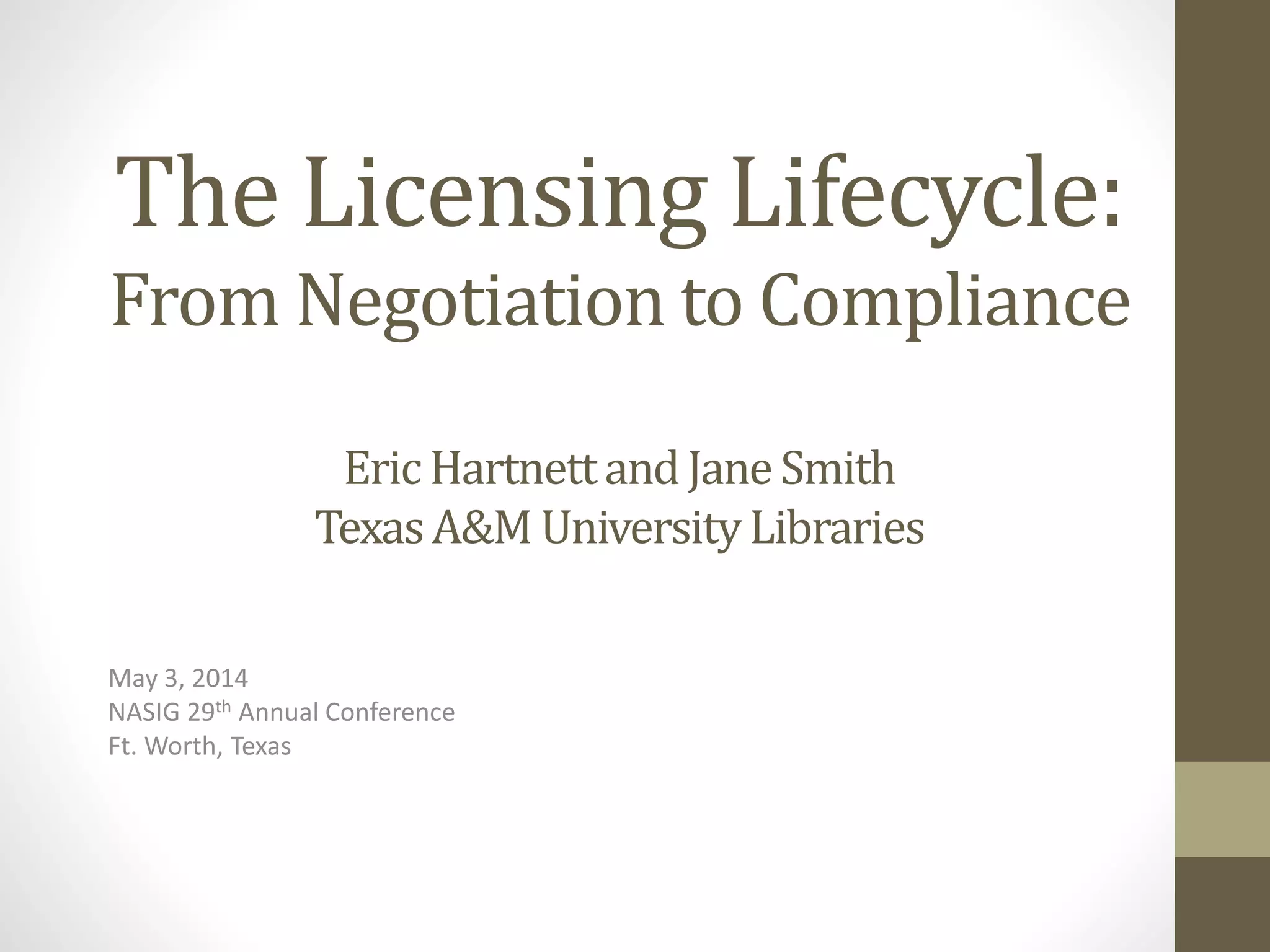 The licensing lifecycle: from negotiation to compliance | PPT