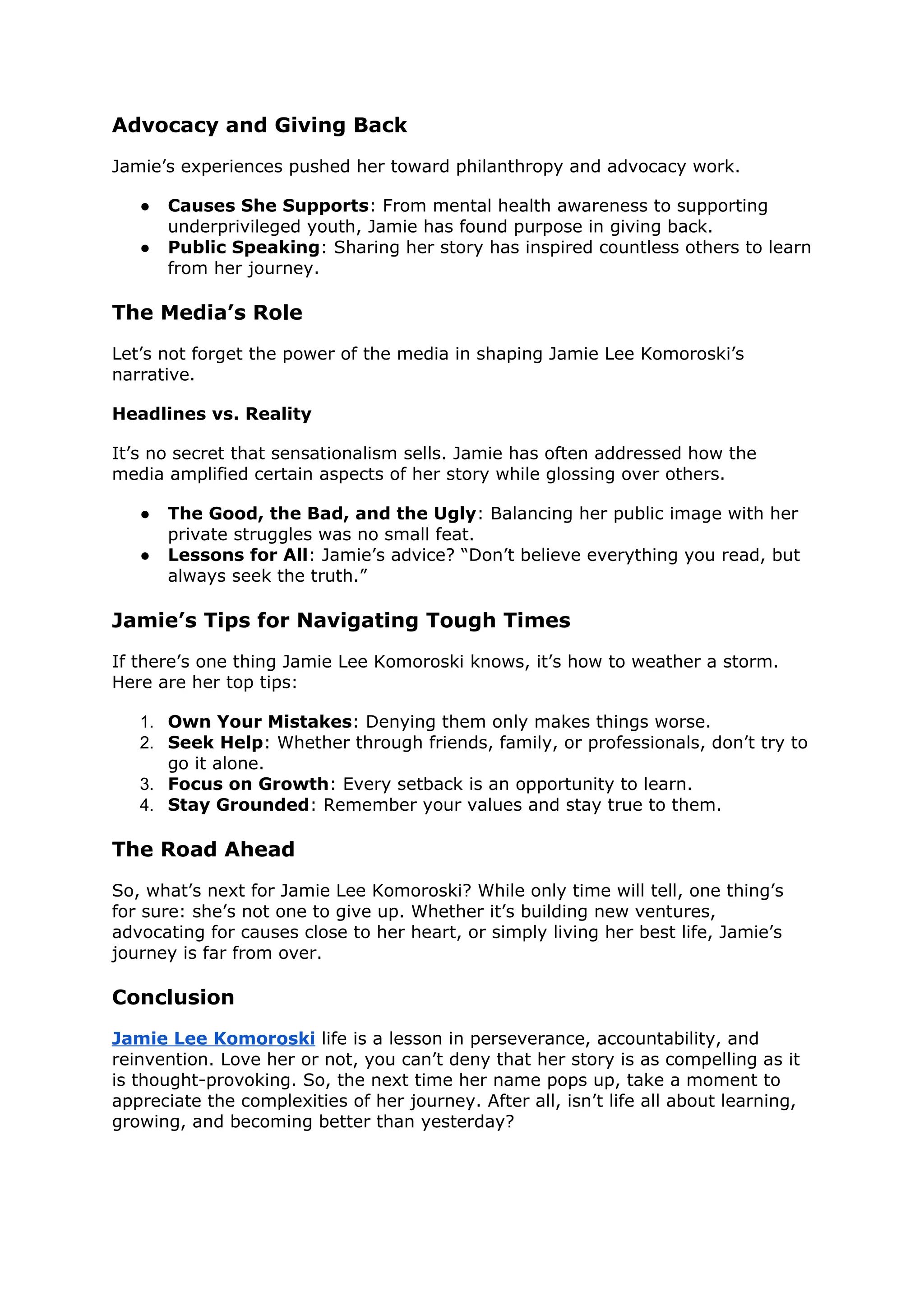 The Life and Controversy of Jamie Lee Komoroski.docx