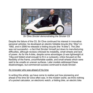 The Life and Innovations of Sir Clive Sinclair | PDF