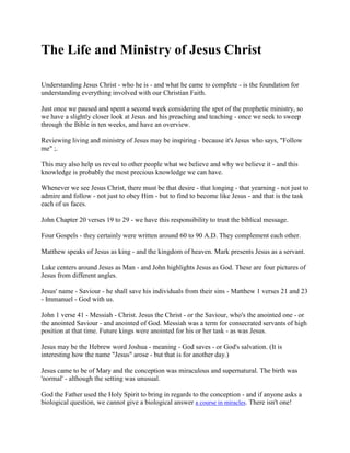 The Life and Ministry of Jesus Christ.docx