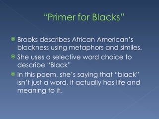 The Life and Styles of Gwendolyn Brooks | PPT