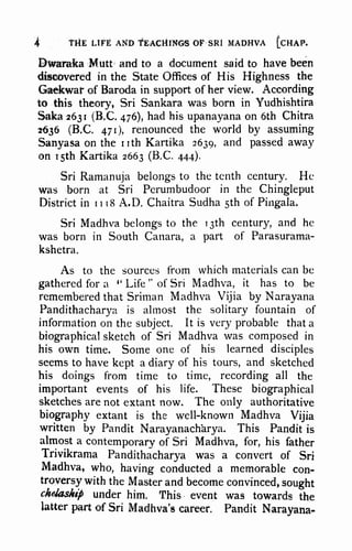 The Life AndTeachings Of Sri Madhvacharya | PDF