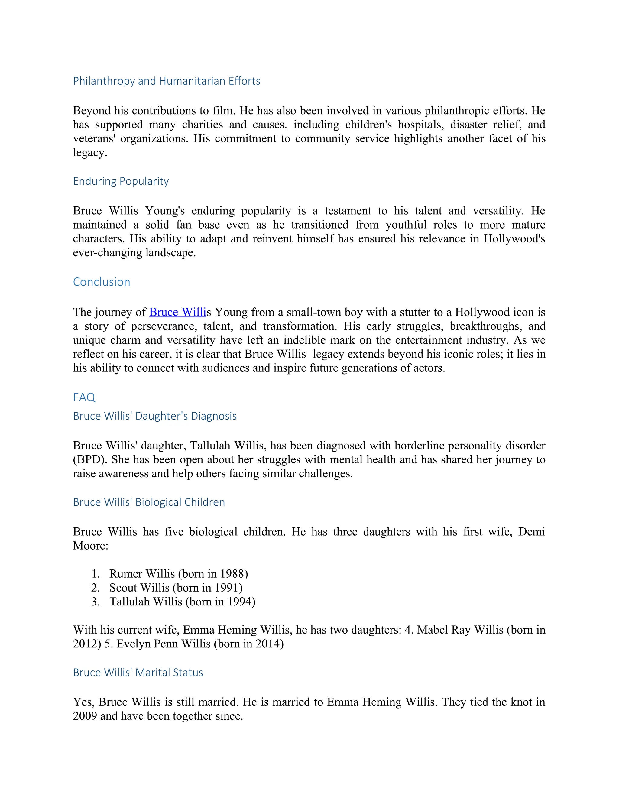 The Life and Times of Bruce Willis Young: A Journey Through His Early Years | DOCX