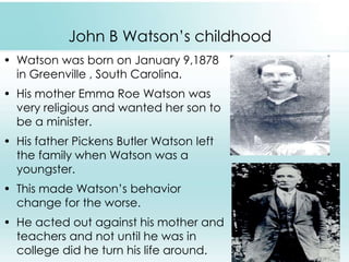 John B Watson Family
