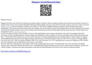 The Life And Works Of Margaret Atwood | PDF