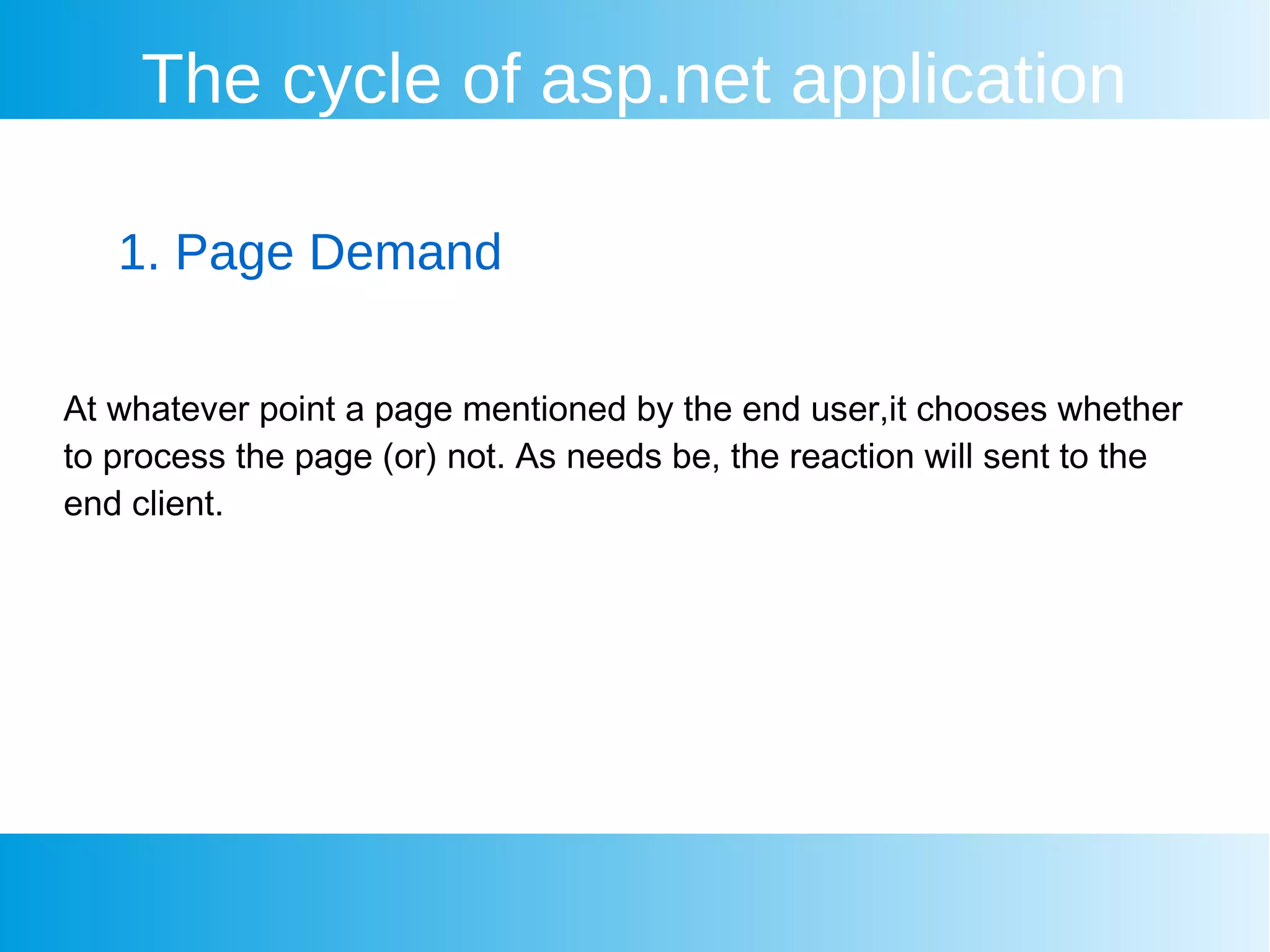 The life cycle of dot net application | ODP