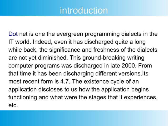 The life cycle of dot net application | ODP