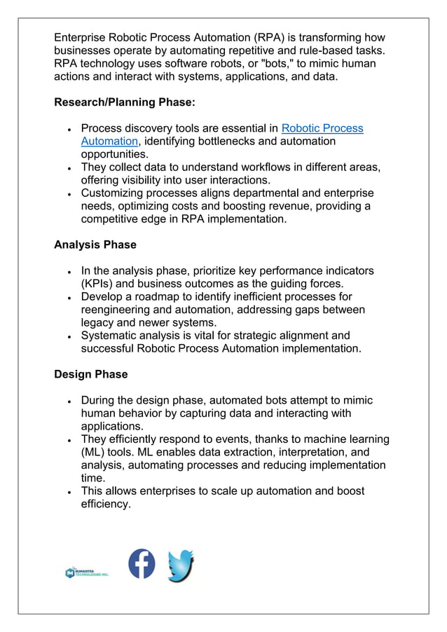 The Lifecycle of Enterprise Robotic Process Automation | PDF