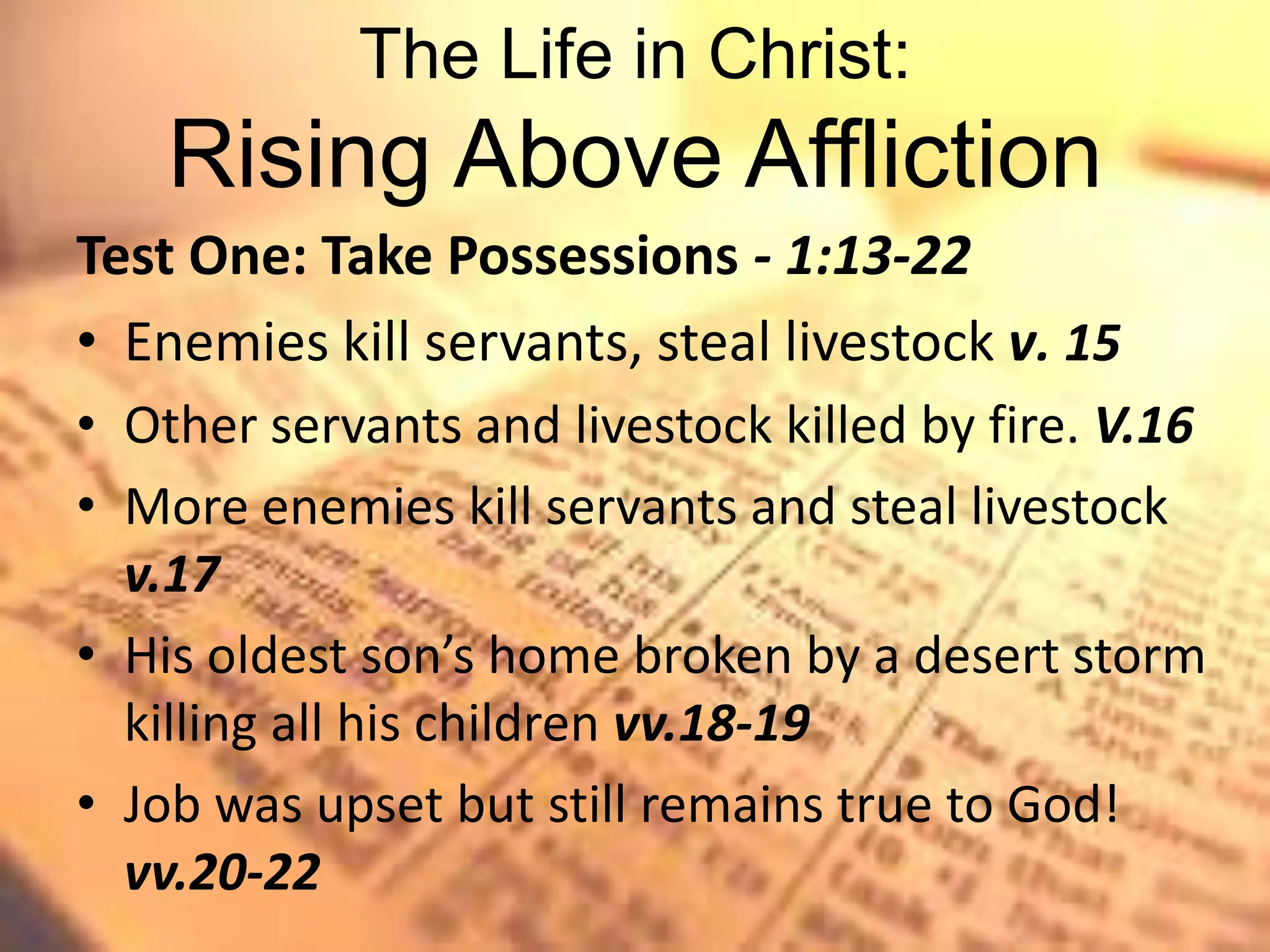 The life in Christ rising above affliction | PPTX | Christianity ...