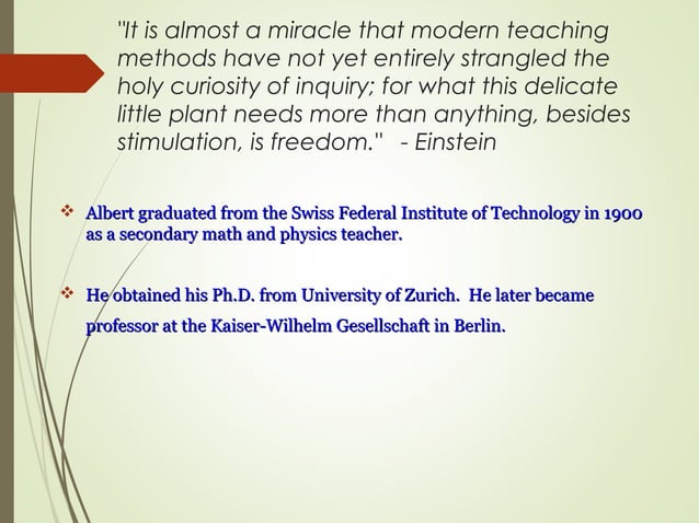 The life of albert einstein ppt | PPT