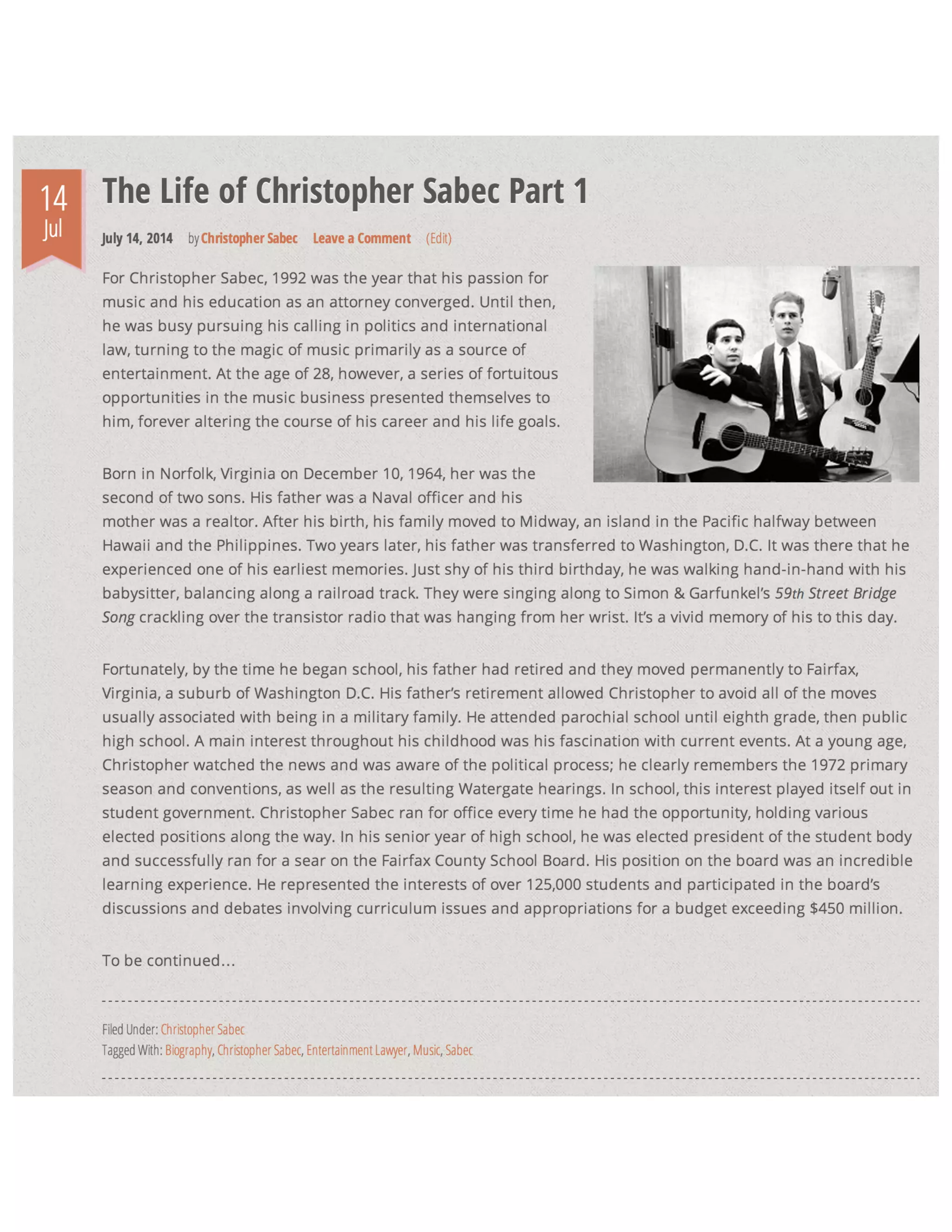 The Life of Christopher Sabec Part 1 | PDF