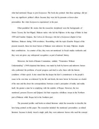 The Life of Eusebio Roque as a Religious and Revolutionary Man (2016 ...