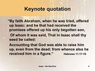 The Life Of Isaac – His Sacrifice | PPTX | Christianity | Religion ...