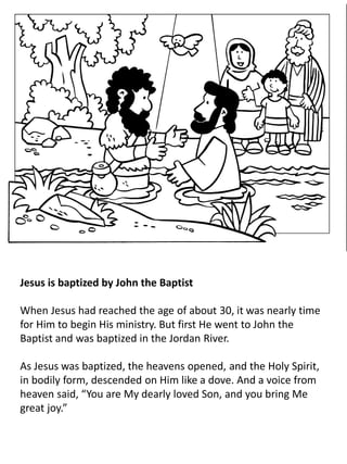Jesus Baptism Coloring Page