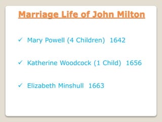 The life of john milton | PPTX
