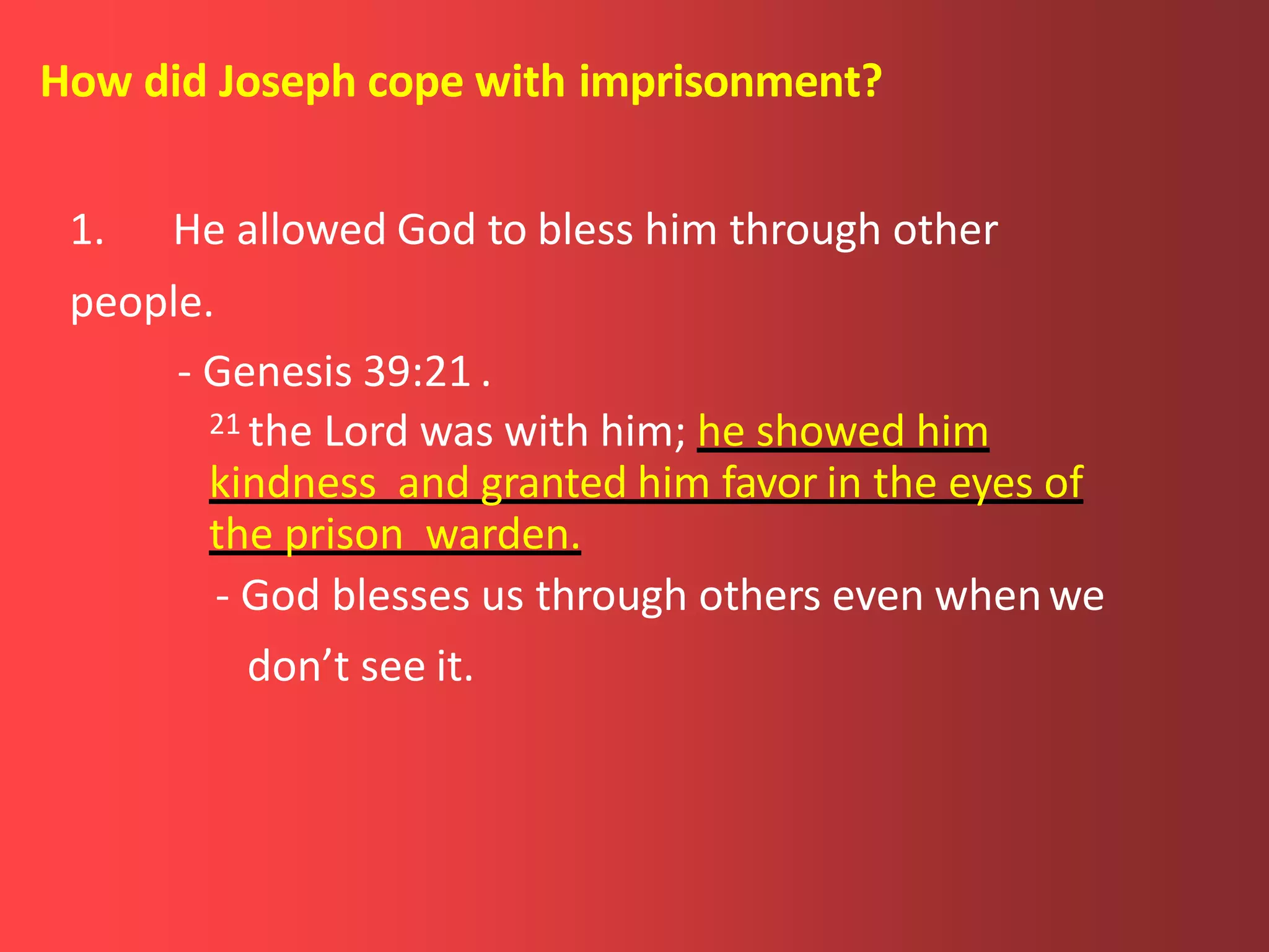 The life of joseph: From Prison to Freedom | PPTX