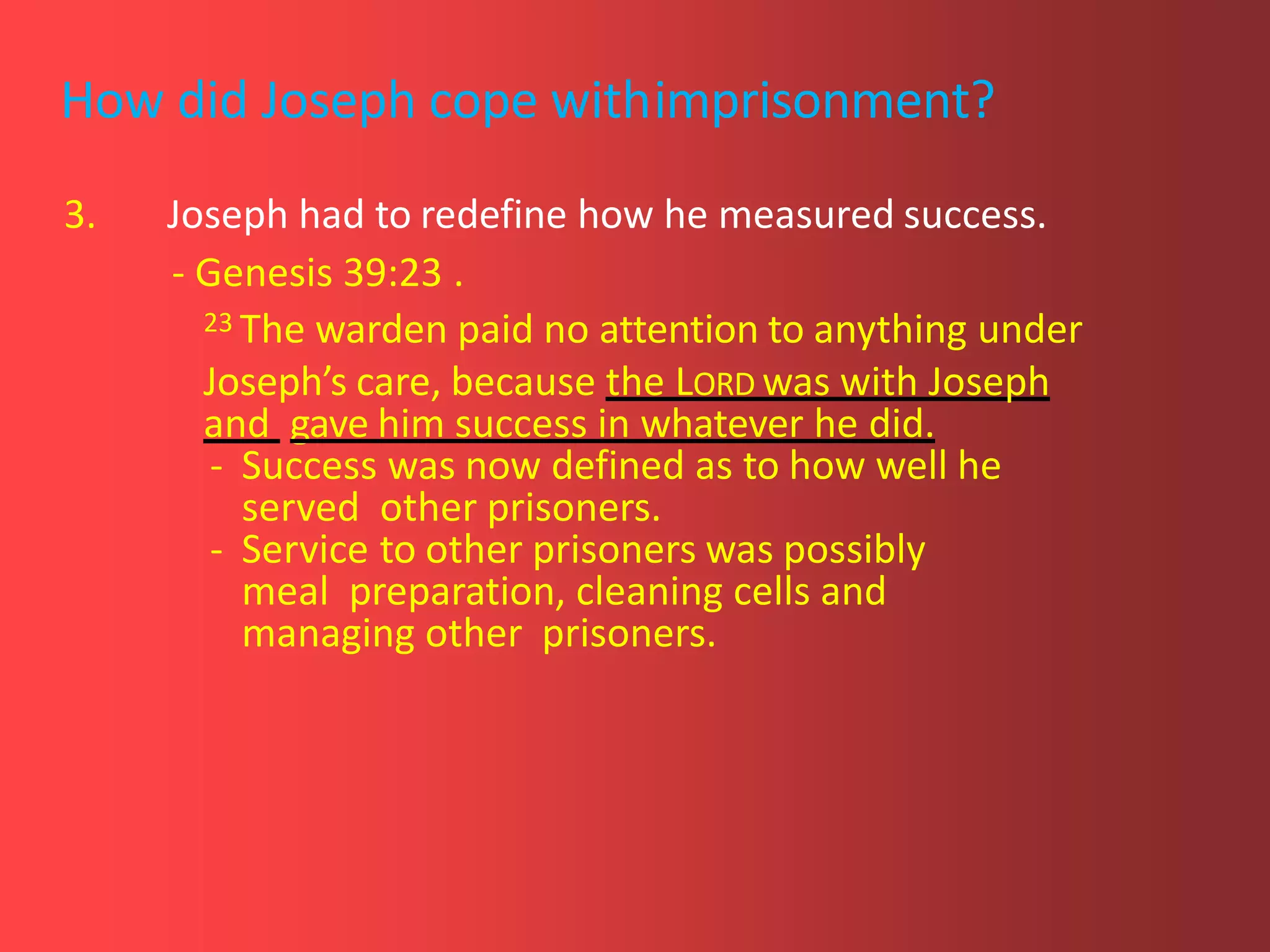 The life of joseph: From Prison to Freedom | PPTX