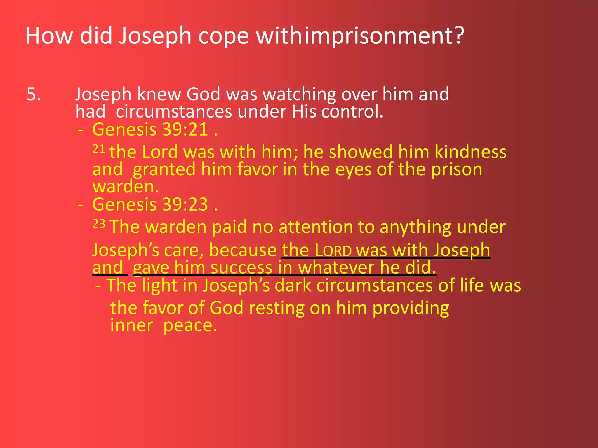 The life of joseph: From Prison to Freedom | PPTX