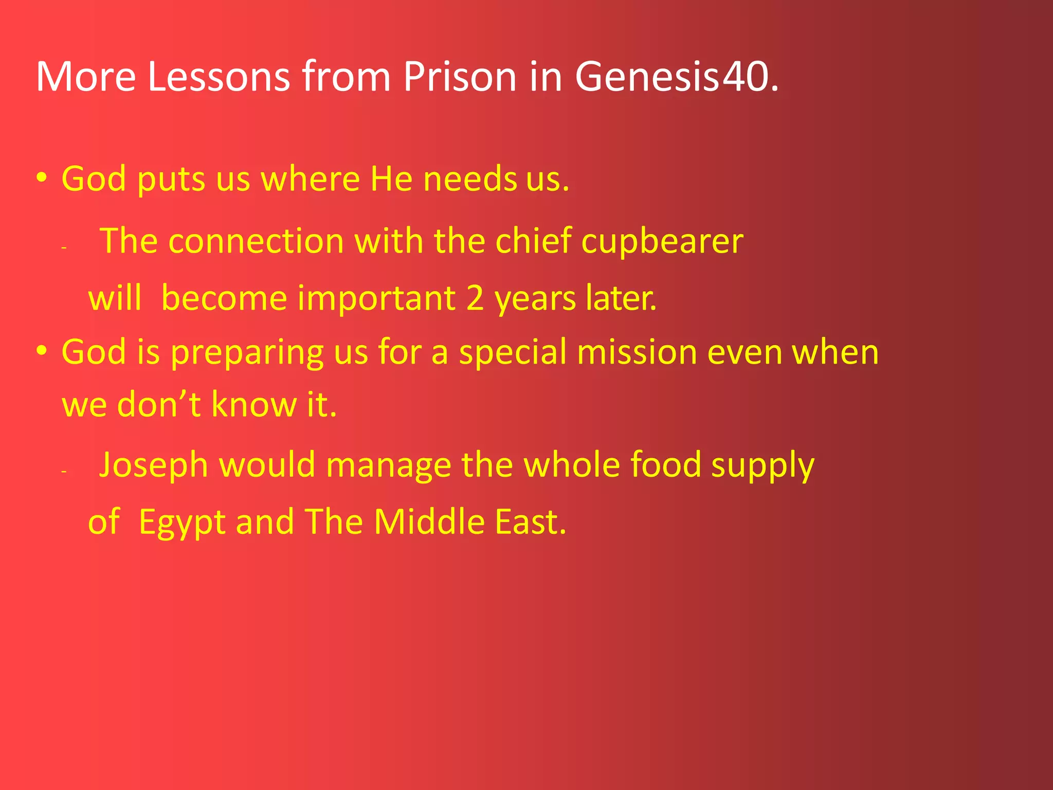 The life of joseph: From Prison to Freedom | PPTX