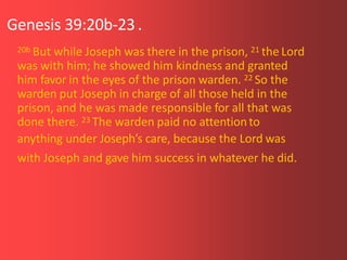 The life of joseph: From Prison to Freedom | PPTX