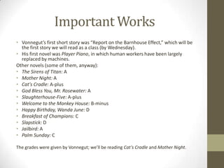 The life of kurt vonnegut | PPTX