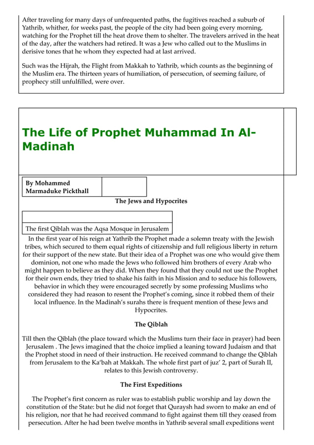 The life of prophet muhammad in makkah and madinah the truth islamic ...