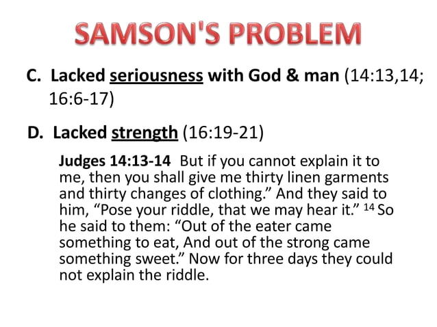 The Life of Samson | PPTX | Christianity | Religion & Spirituality