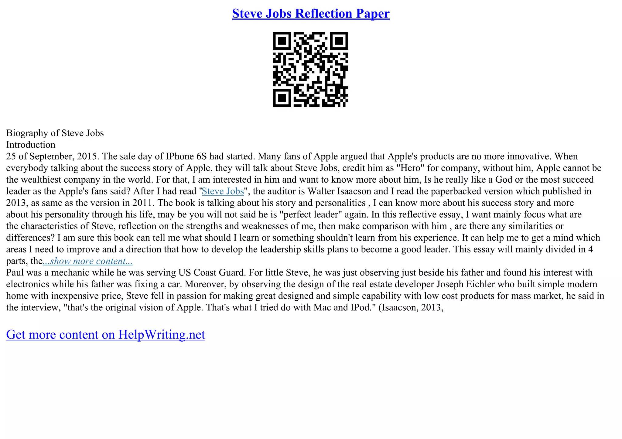 The Life Of Steve Jobs | PDF