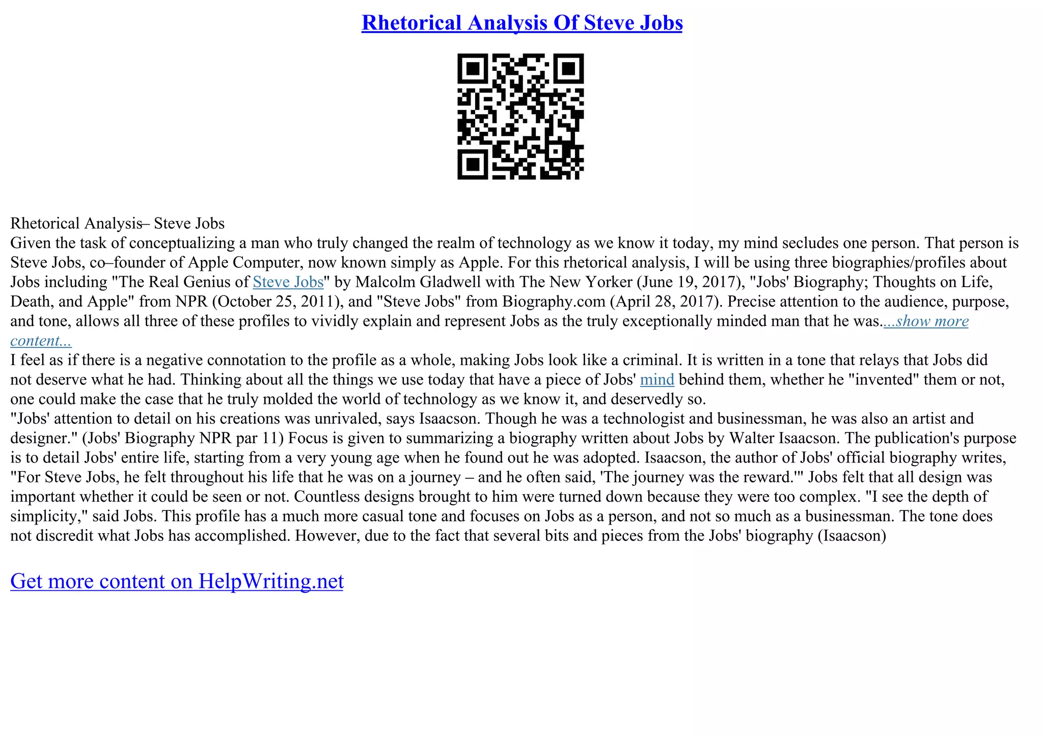 The Life Of Steve Jobs | PDF