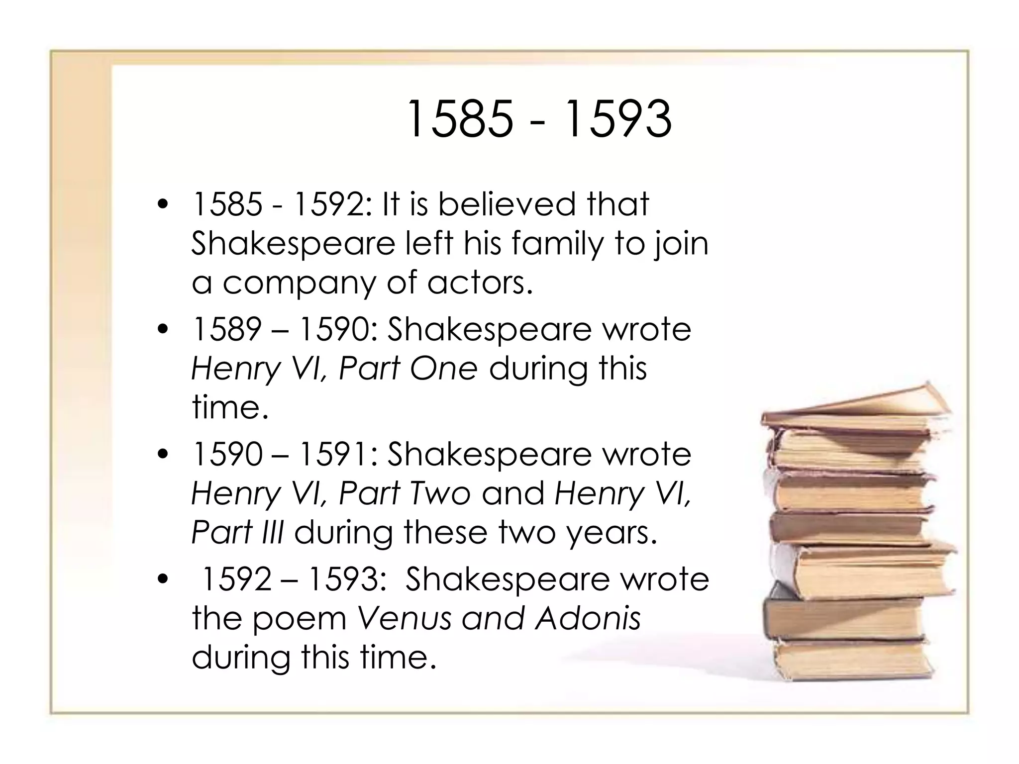 The Life of William Shakespeare | PPTX