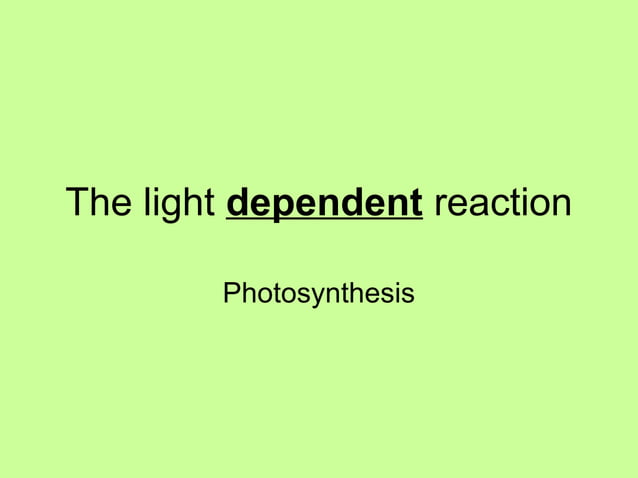 The light dependent reaction | PPT | Chemistry | Science