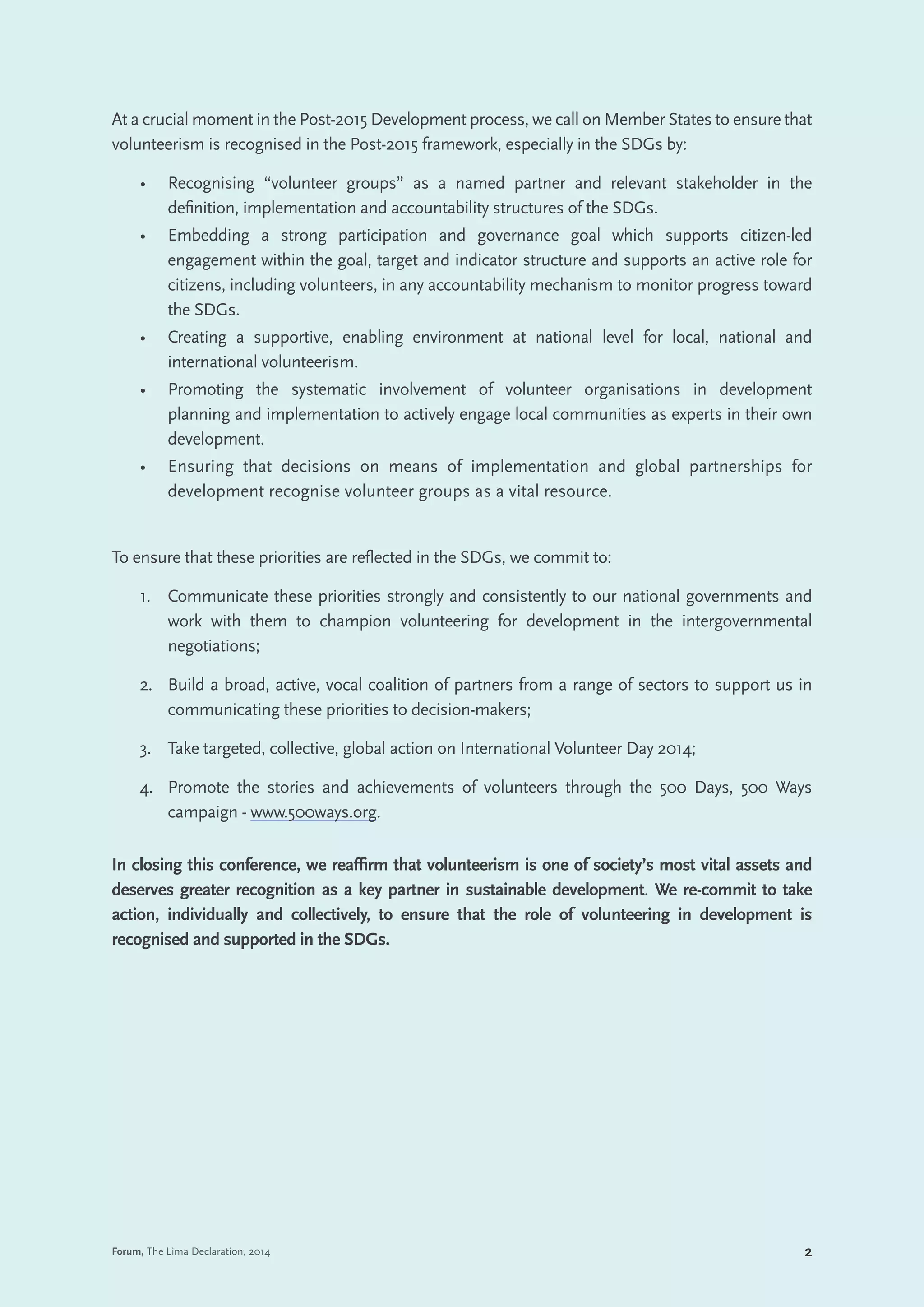 The lima declaration | PDF