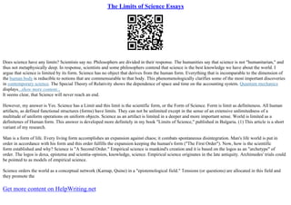 The Limits Of Science Essays | PDF