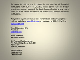 IDCFP’s CAMEL Ranks Explained - The “L” in CAMEL: Liquidity | PPT