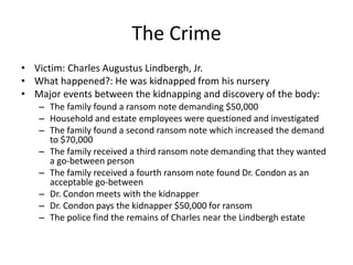 The lindbergh baby kidnapping | PPT
