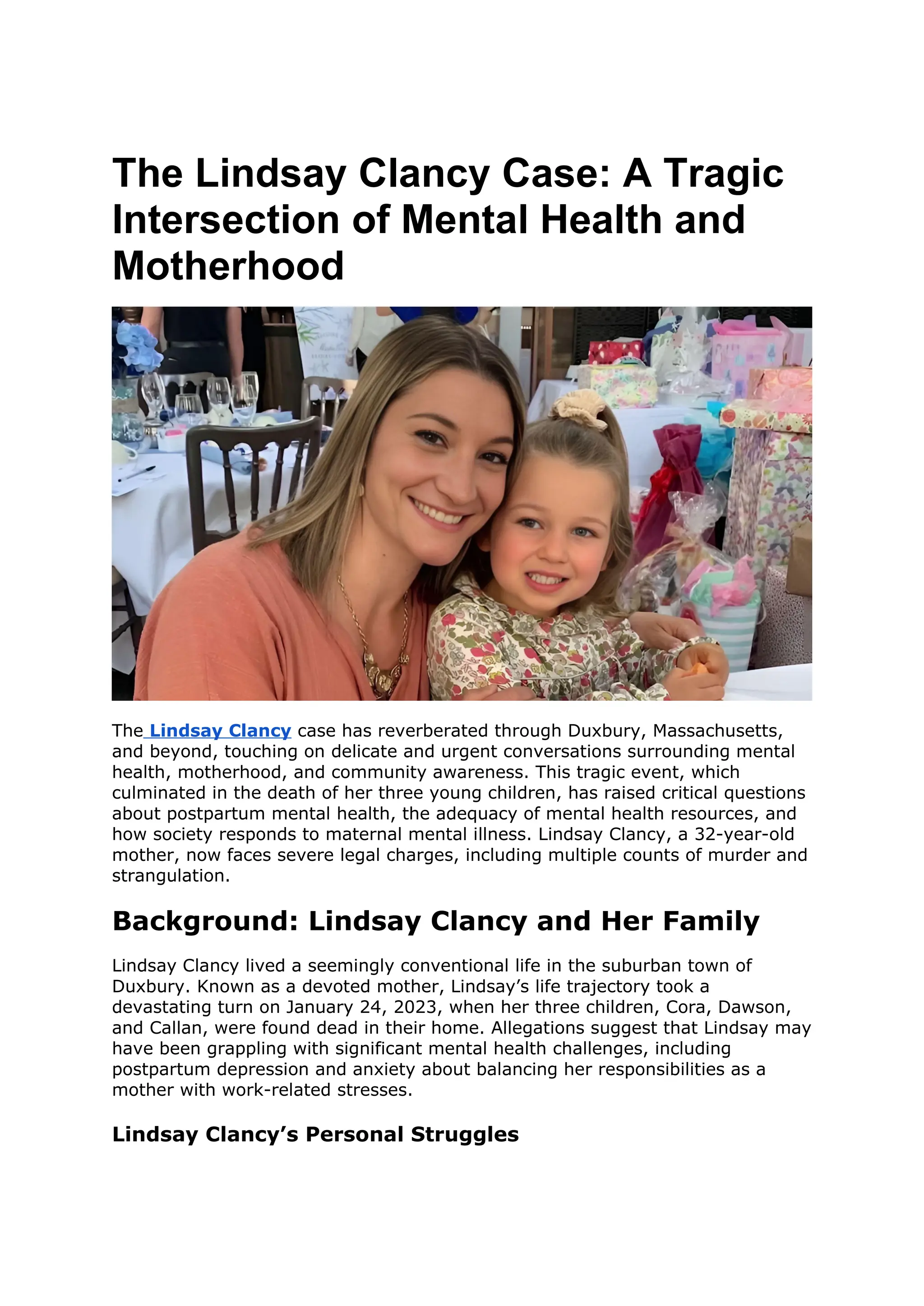 The Lindsay Clancy Case_ A Tragic Intersection of Mental Health and ...