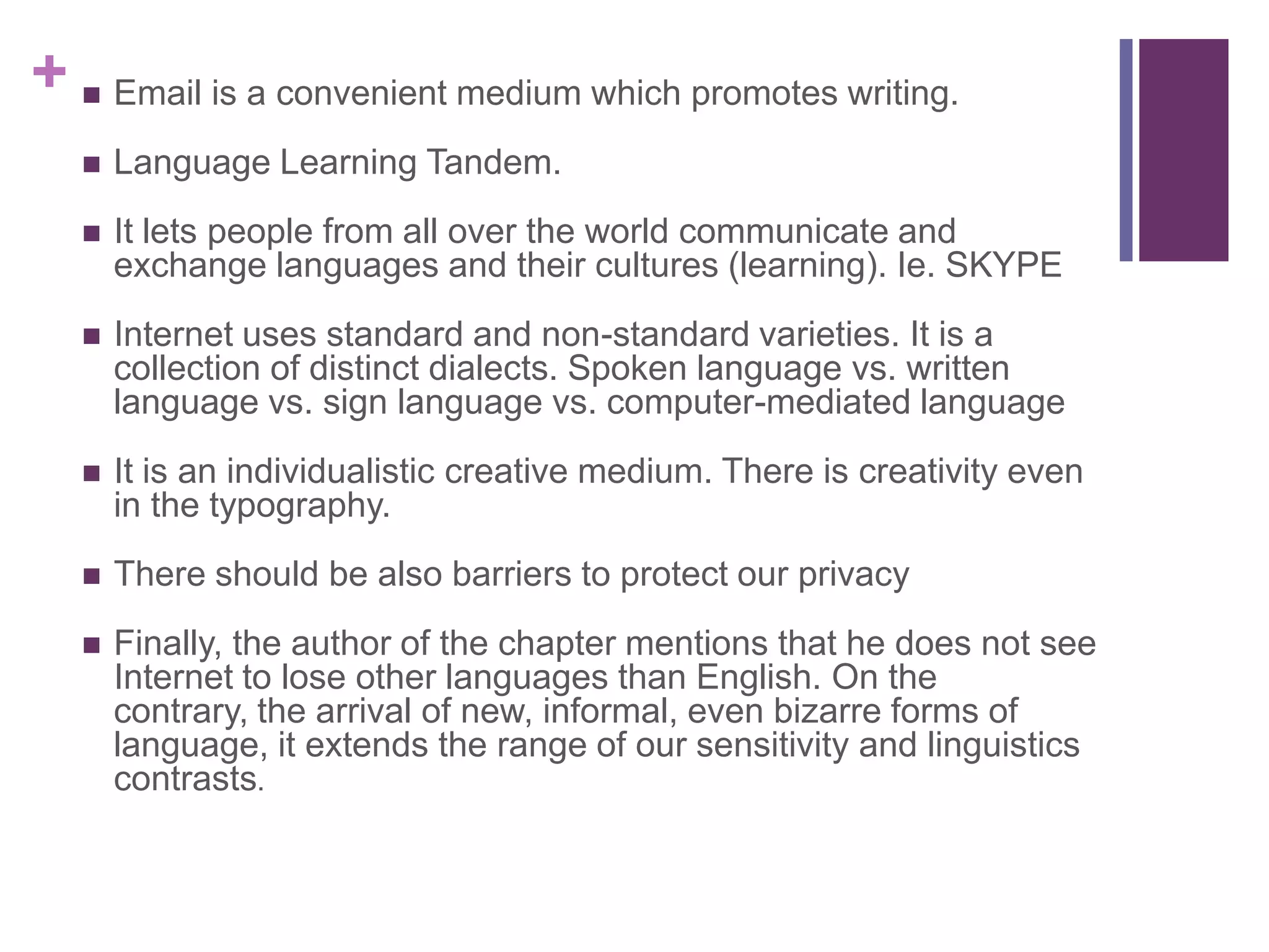 The linguistic future of internet | PPTX