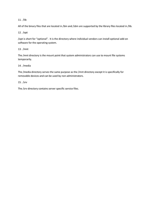 The Linux File System Structure Docx Operating Systems Computer Software And Applications
