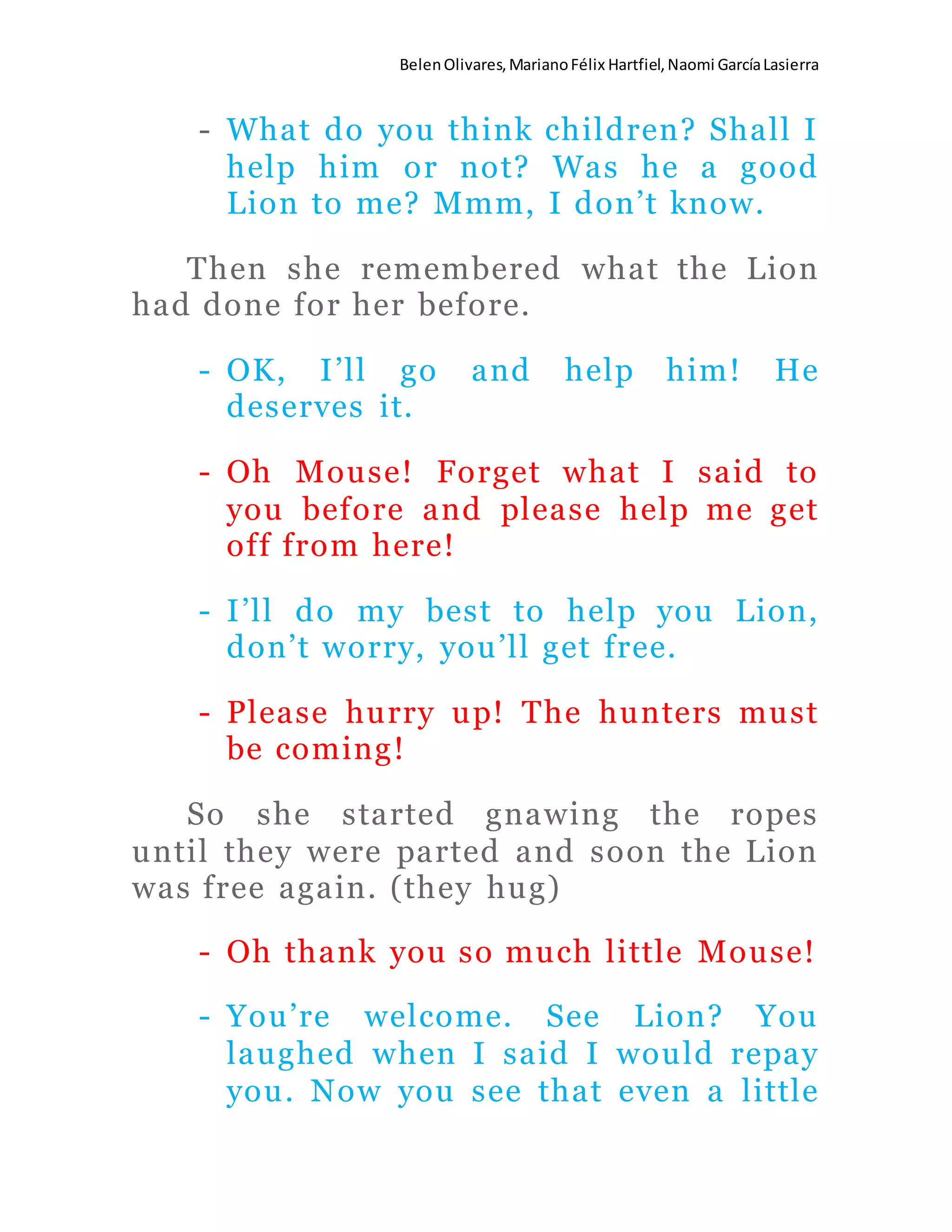 The lion and the mouse - Play Script | DOCX
