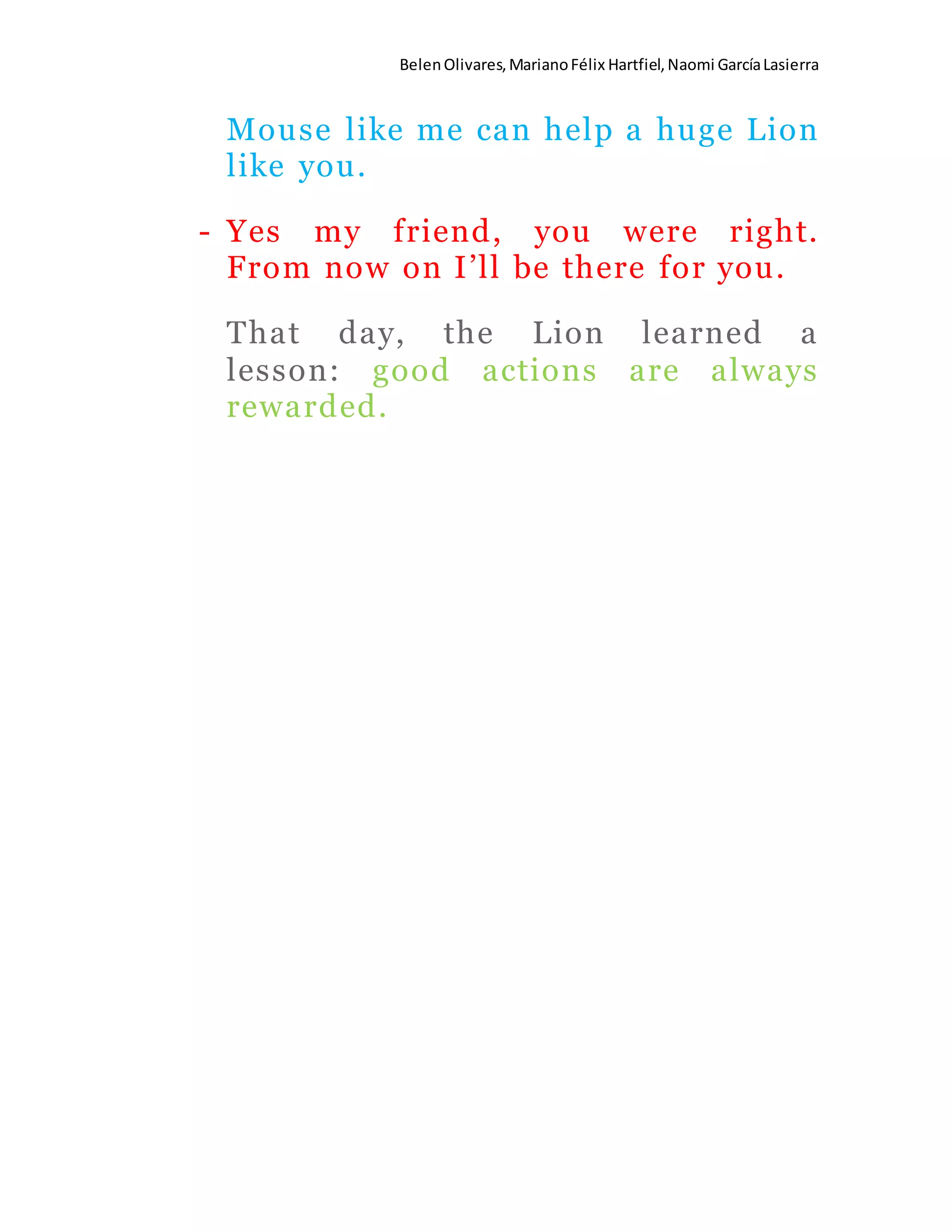 The lion and the mouse - Play Script | DOCX