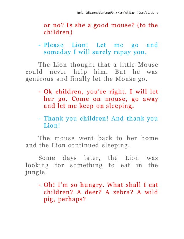 The lion and the mouse - Play Script | DOCX