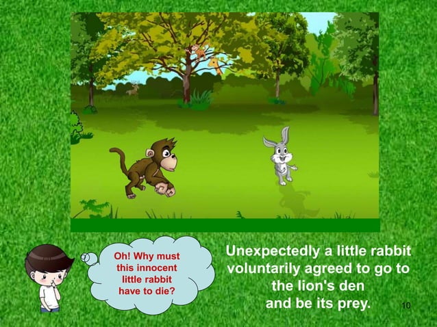 The Lion and the Rabbit - A Story with a Moral | PPT