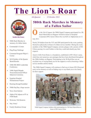 The Lion's Roar - Oct 2013 | DOCX | Defense Industry | Industries
